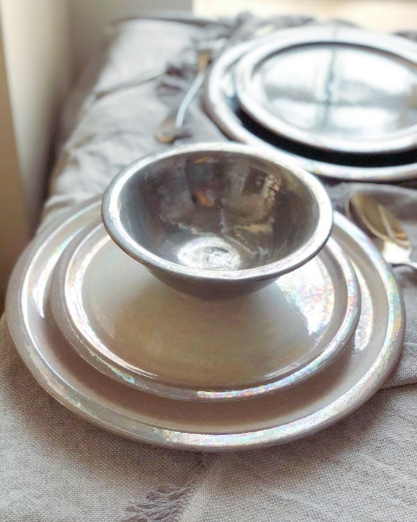 Silver Lining White Dinner Set | DECOBATE